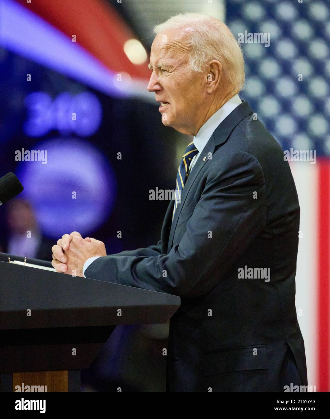 BEAR, DE, USA - NOVEMBER 06, 2023: President Joe Biden delivers remarks ...