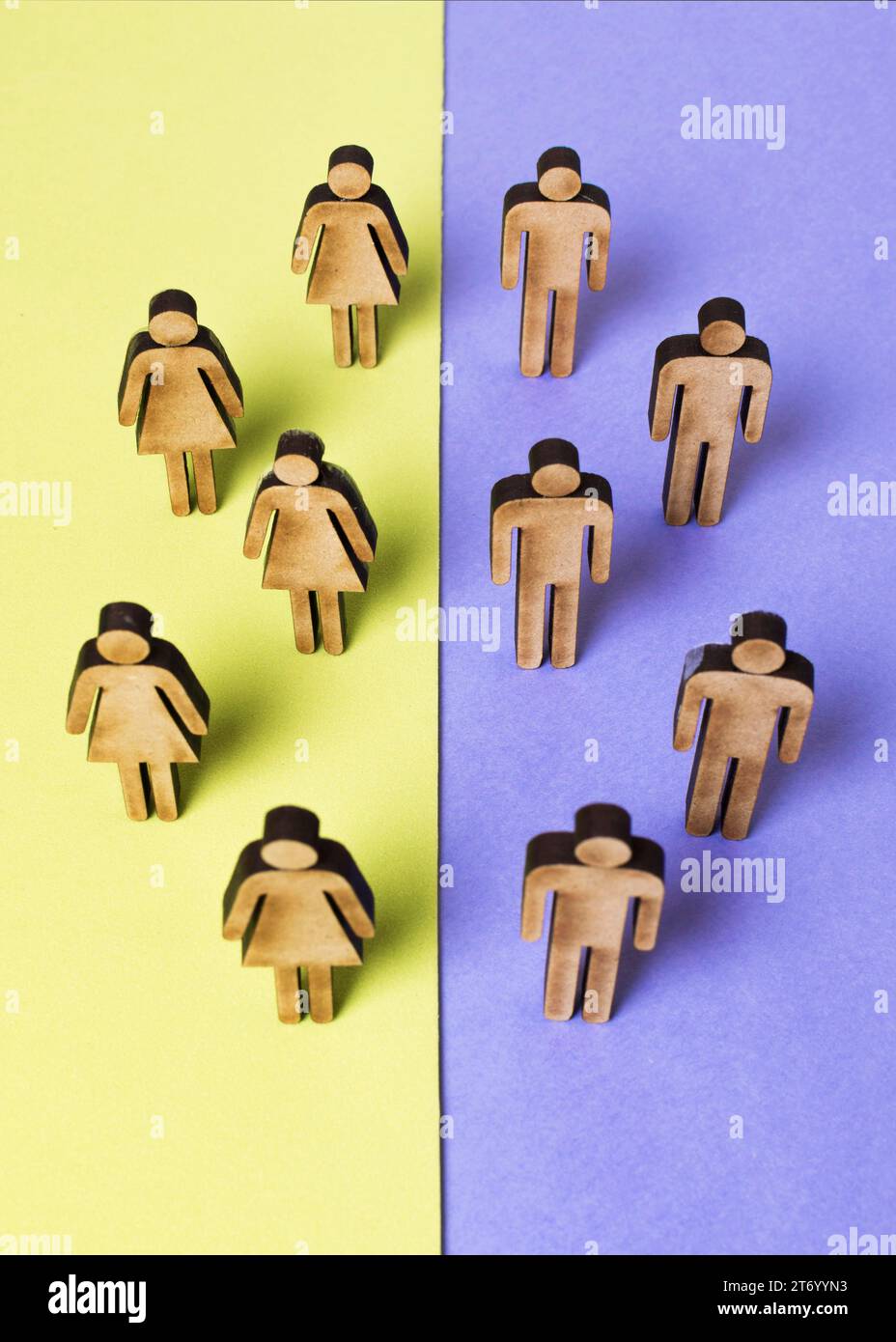 Cardboard people women men top view Stock Photo - Alamy