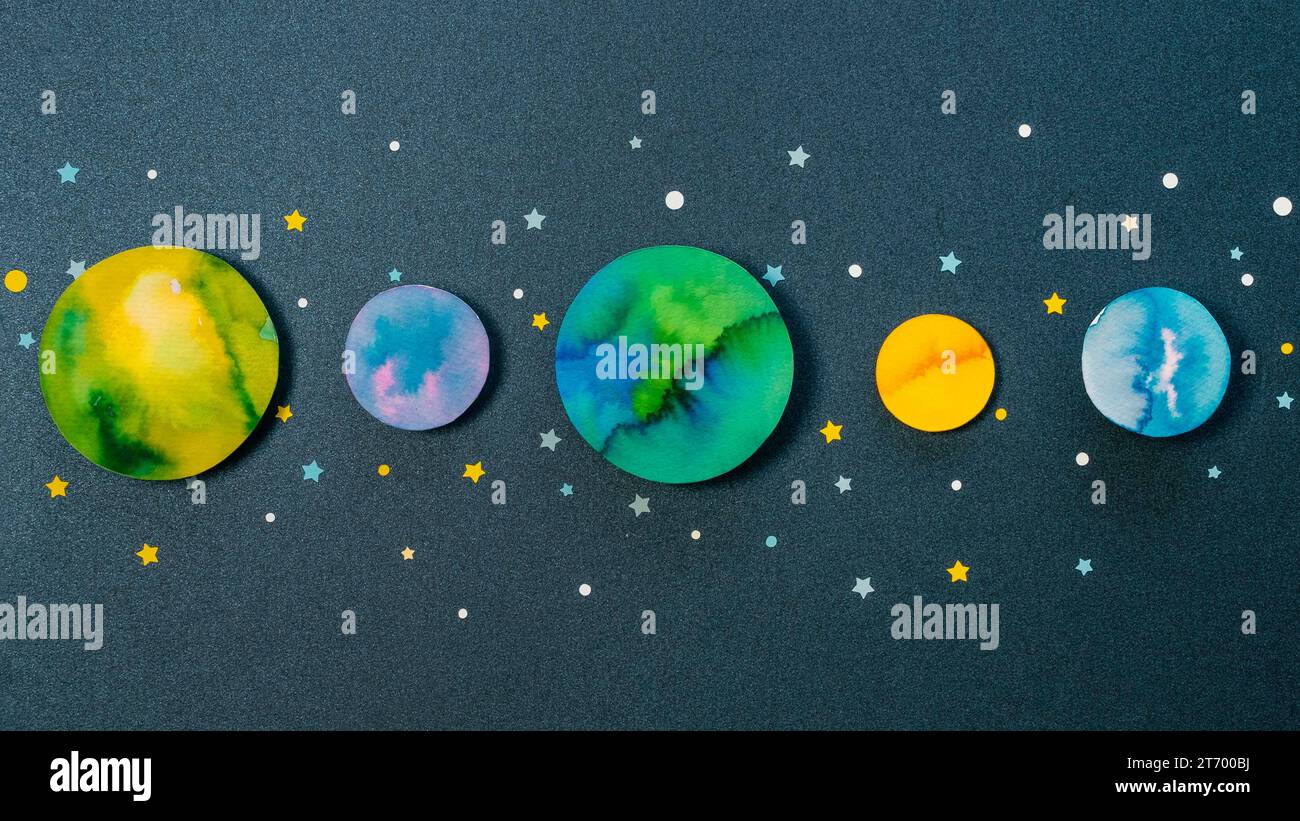 Creative paper planets assortment Stock Photo - Alamy