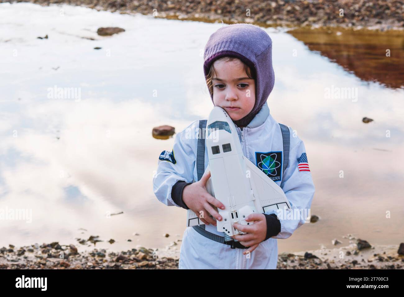 Cute girl astronaut costume Stock Photo - Alamy