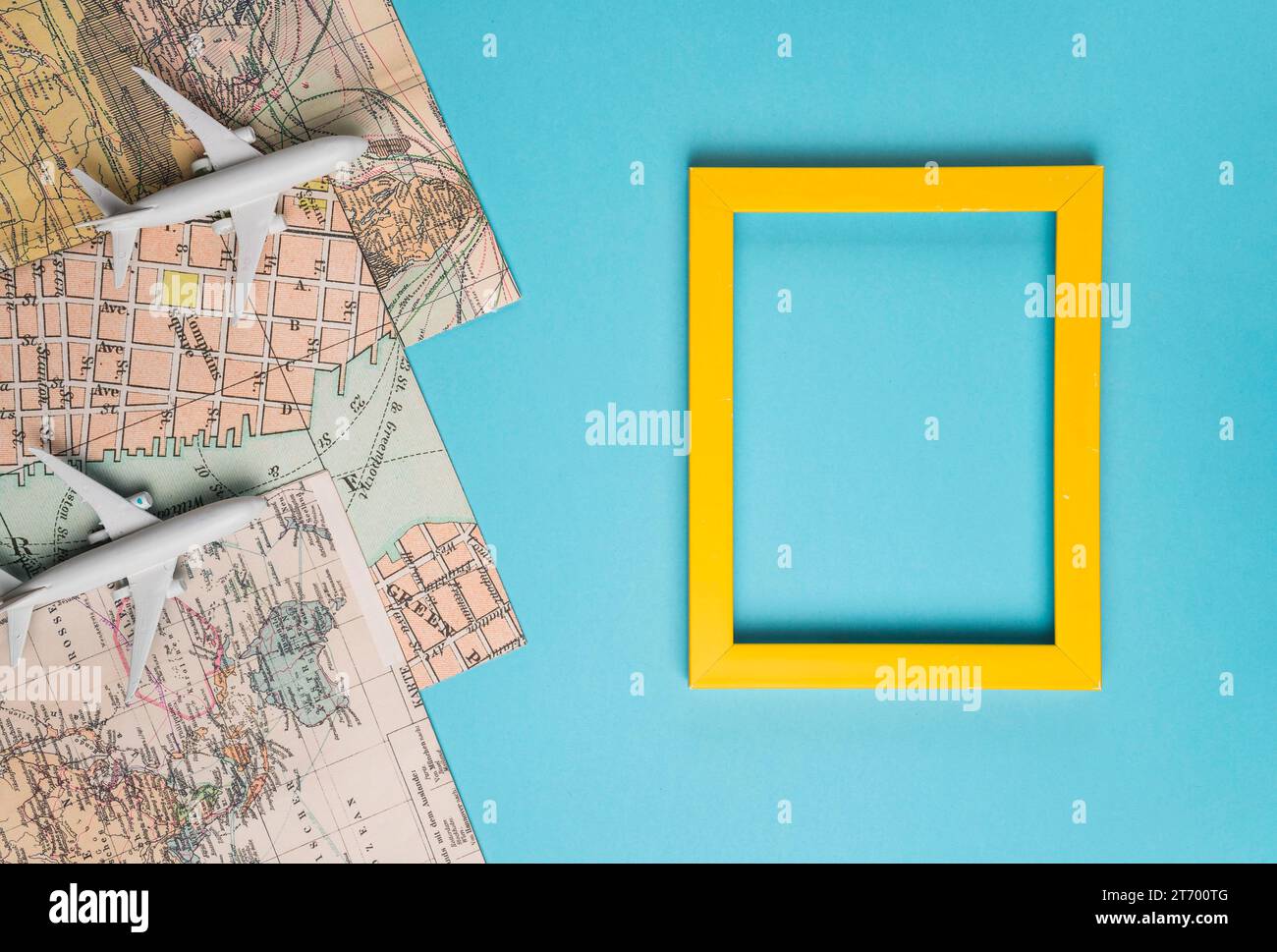Empty frame maps toy plane Stock Photo - Alamy