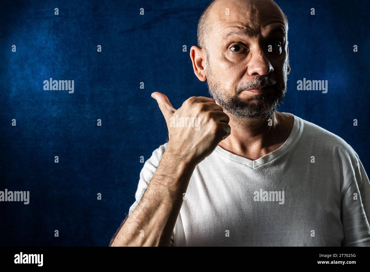 Confused scared man social problems hi-res stock photography and images ...