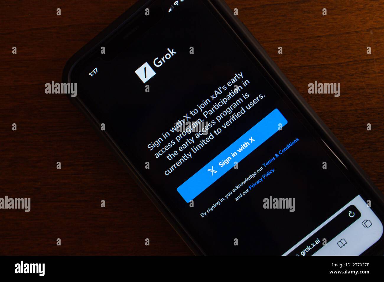 Website of Grok seen in iPhone. On Nov 4, xAI unveiled Grok, an AI ... Website of Grok seen in iPhone. On Nov 4, xAI unveiled Grok, an AI ...