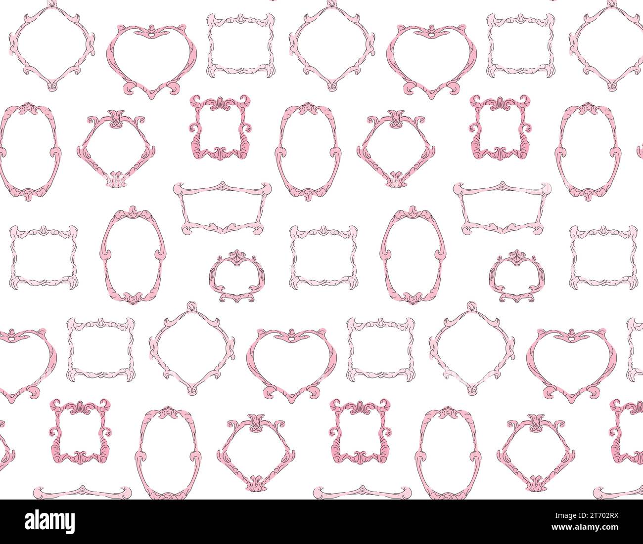 Vintage style picture frame pattern. Set of antique classic carved ...