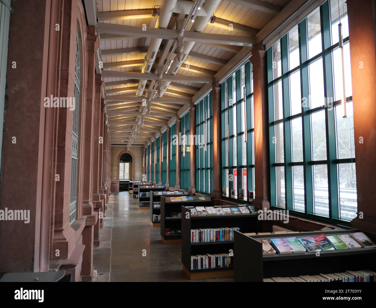 Interior of an old station building used as a library Stock Photo - Alamy