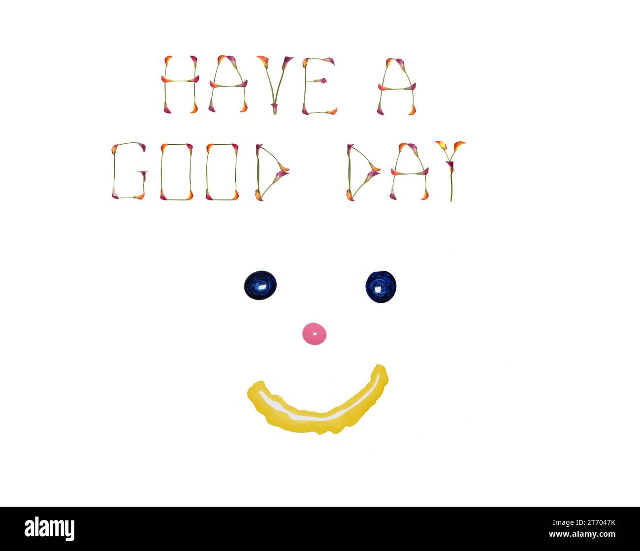 Smiley face- HAVE A NICE DAY vibrantly created using nail polish ...