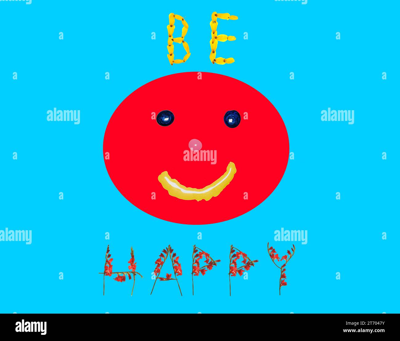 Smiley face - BE HAPPY, vibrantly created using nail polish, relates to ...