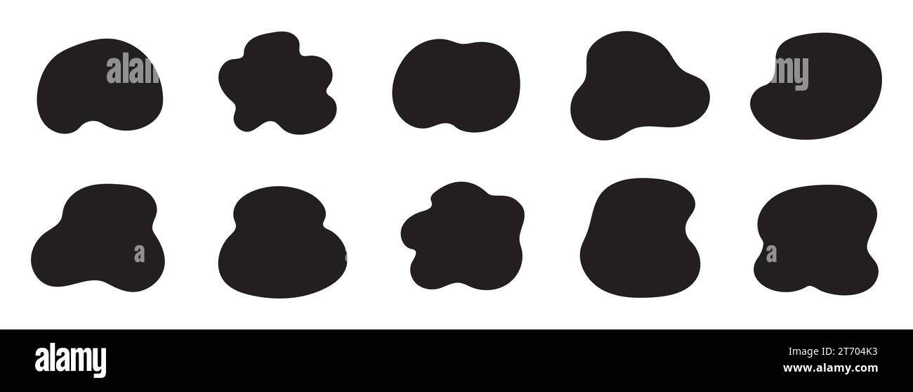 Organic Blob Shape Abstract Amoeba Irregular Fluid Element Set