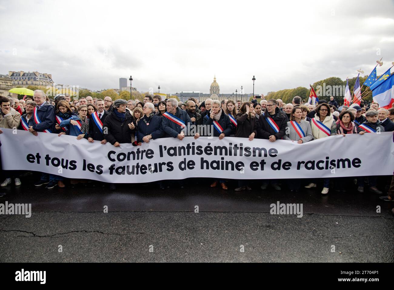 Paris, France. 12Th Nov, 2023. Ian Brossat, Dominique Sopo, Fabien ...