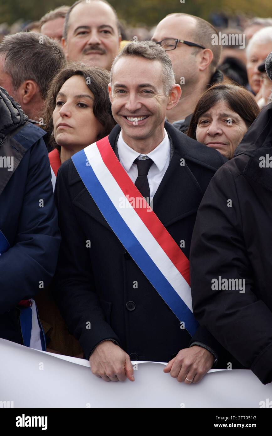 Paris, France. 12Th Nov, 2023. Ian Brossat attends the civic march for ...