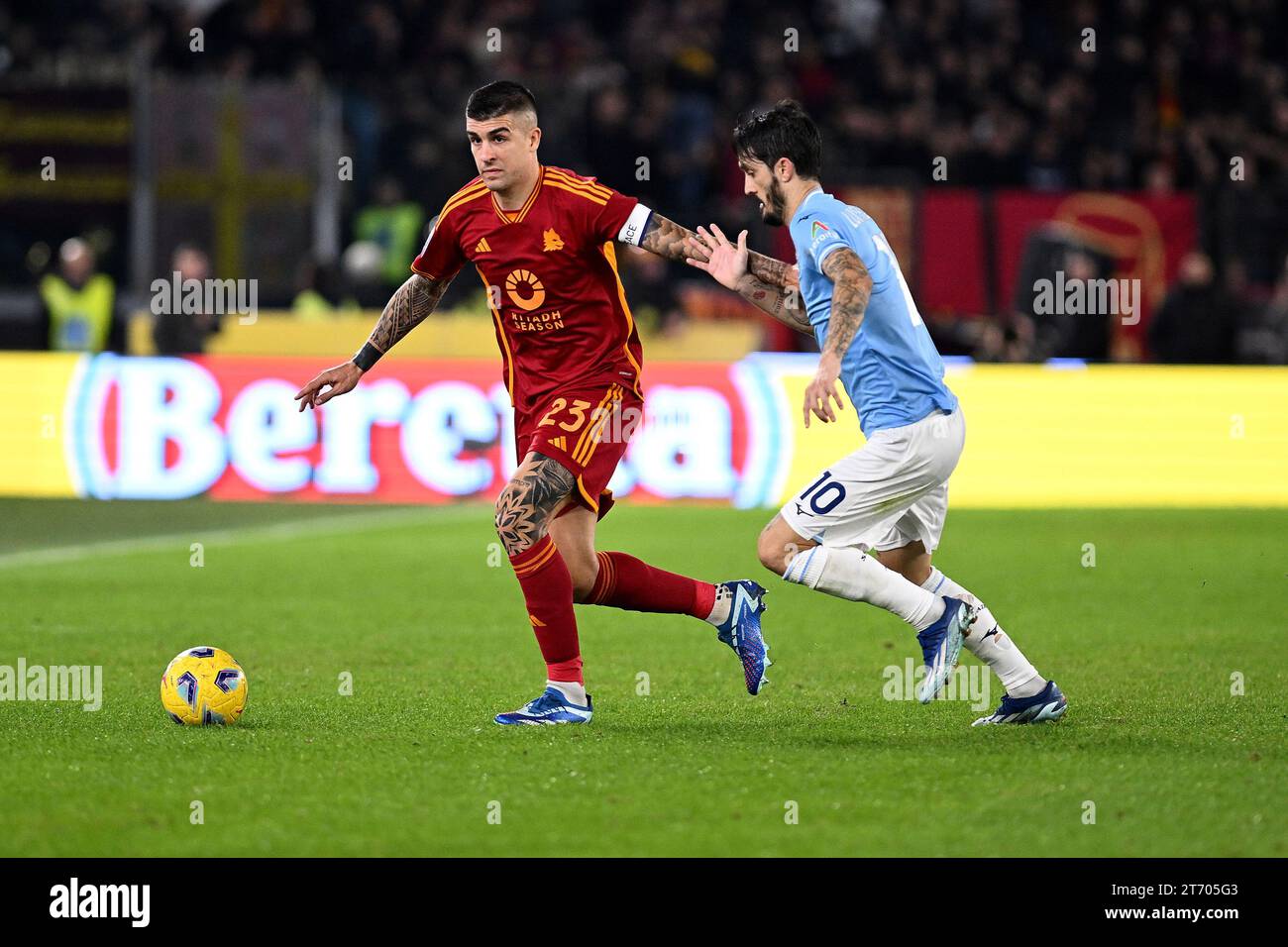 Gianluca Mancini of AS Roma during the Serie A match between SS Lazio ...