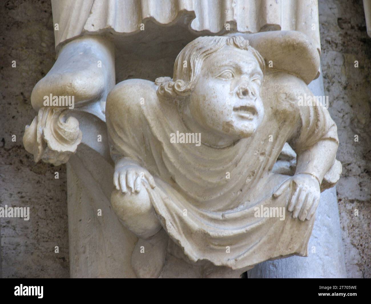 Carved figures on the exterior of Chartres Cathedral, in Chartres ...