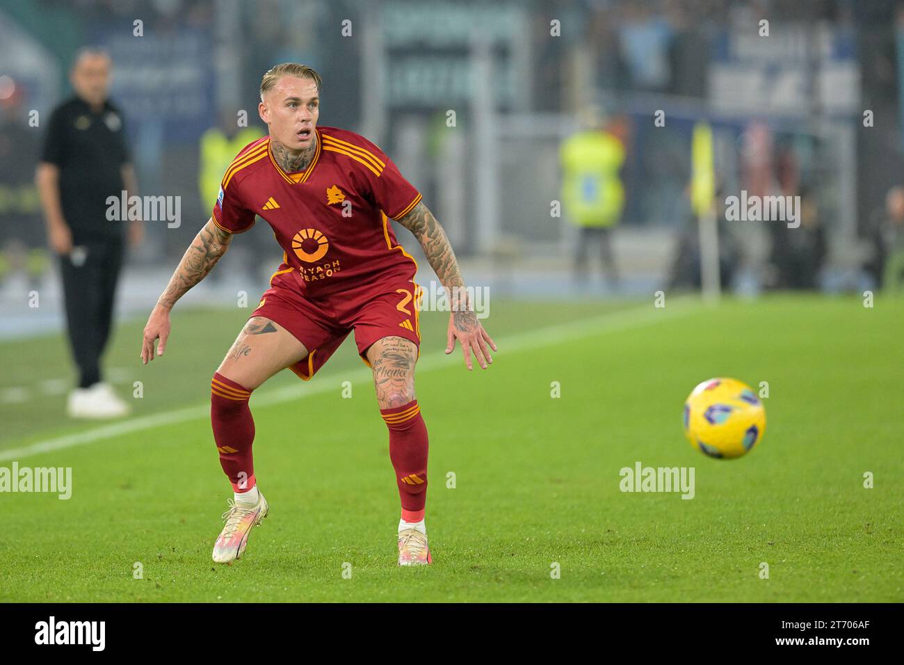 Rome, Italy, 12 Nov, 2023 Rick Karsdorp of AS Roma at the Lazio vs Roma ...