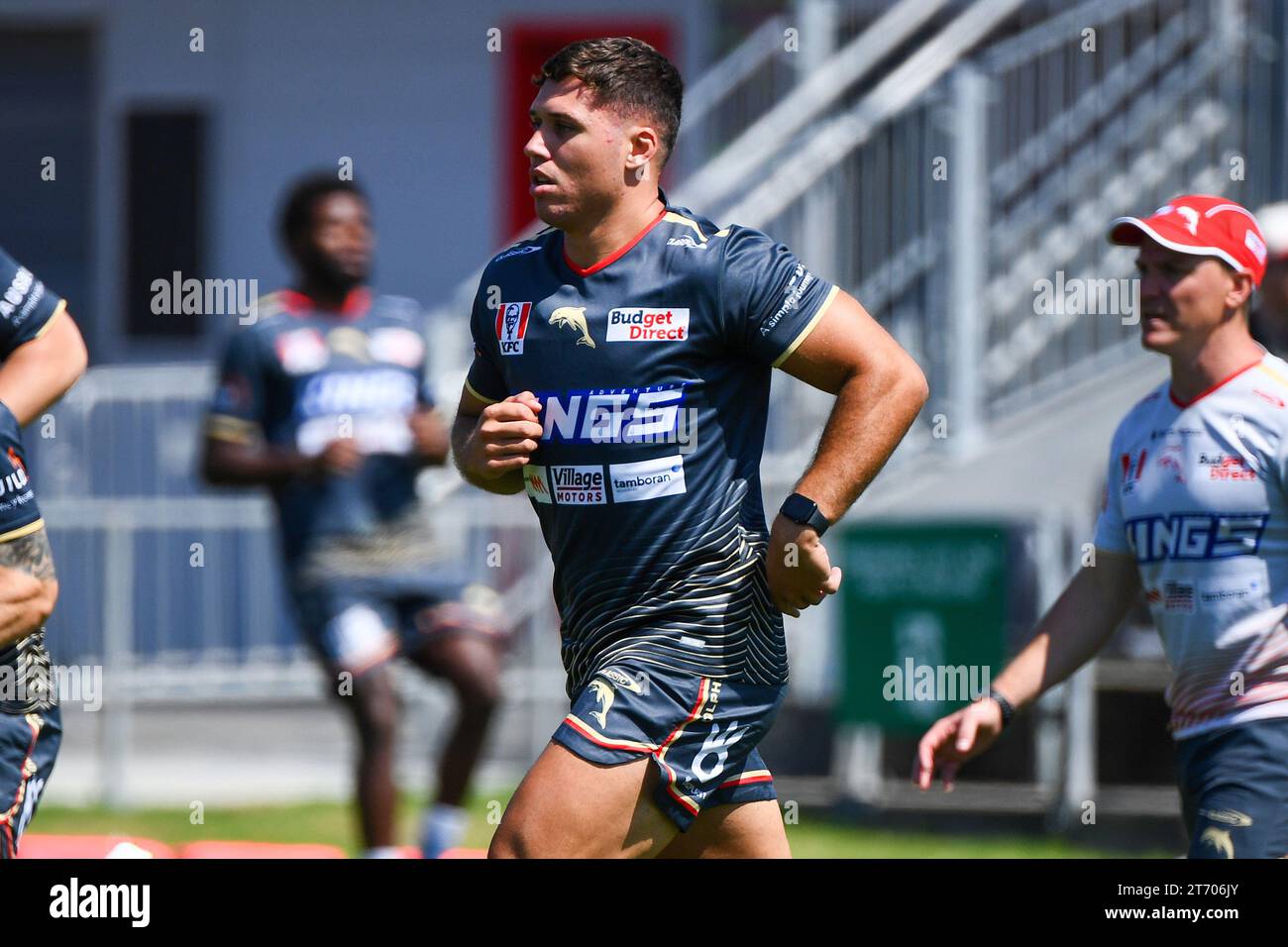 New Dolphins signing Jake Averillo is seen during a NRL Dolphins' training session at Kayo ...