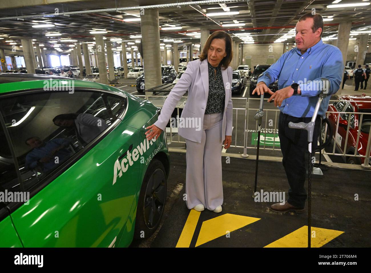 Senate President Sue Lines and paralympian Michael Milton at the launch ...