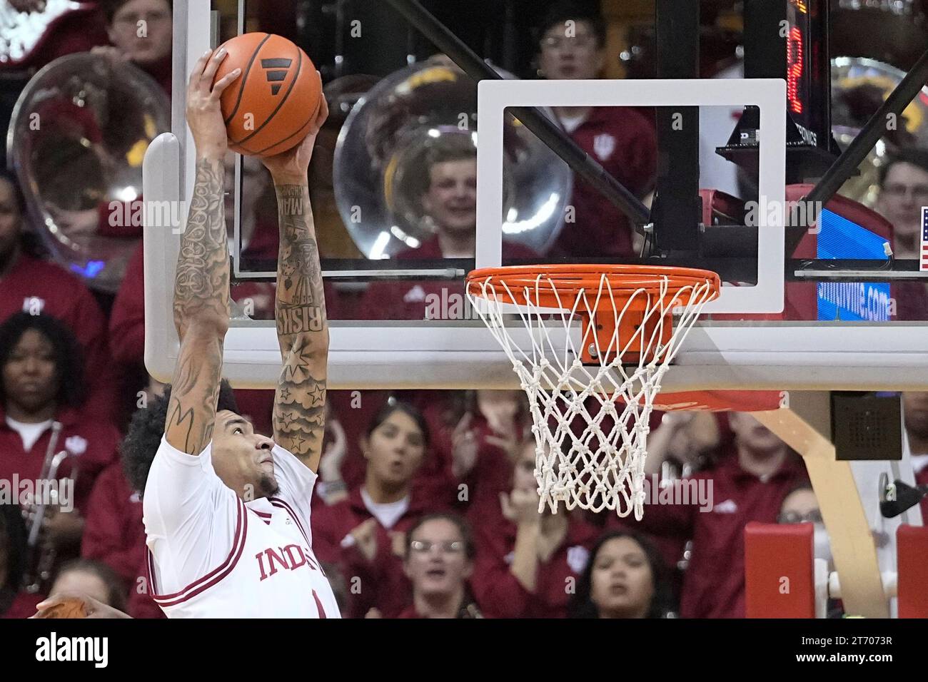 Indiana's Kel'el Ware goes up to dunk during the first half of an NCAA ...