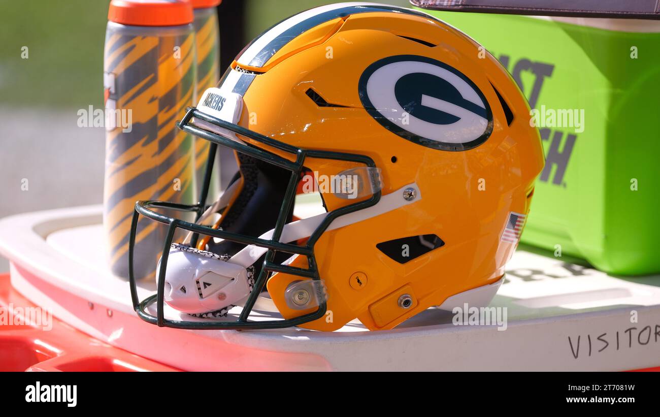 Pittsburgh, USA. NOV 12, 2023: Packers helmet during the Pittsburgh ...