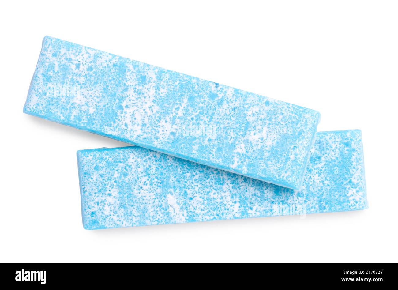 Sticks of tasty bubble gums isolated on white, top view Stock Photo - Alamy