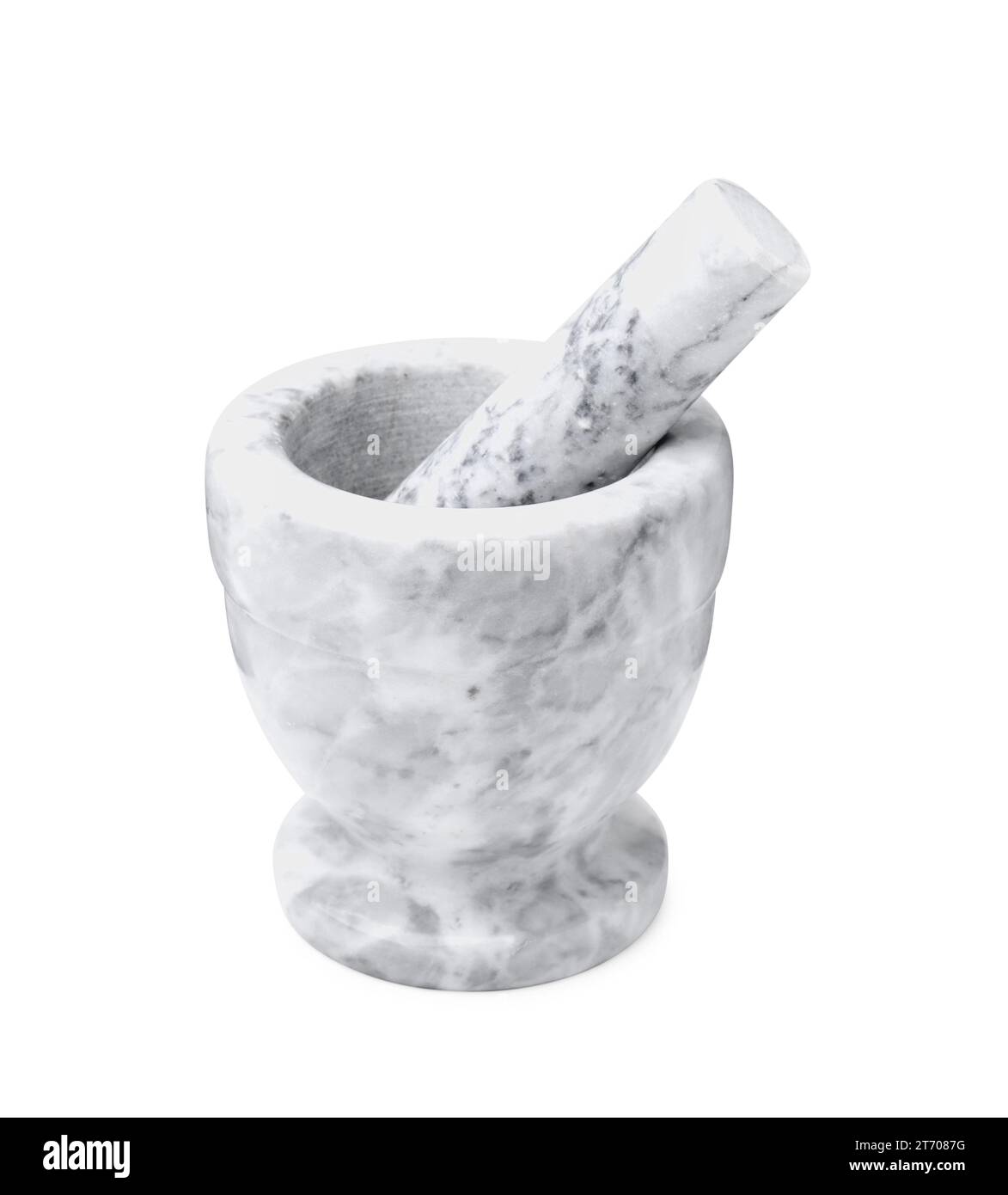 Marble mortar with pestle isolated on white. Cooking utensils Stock ...