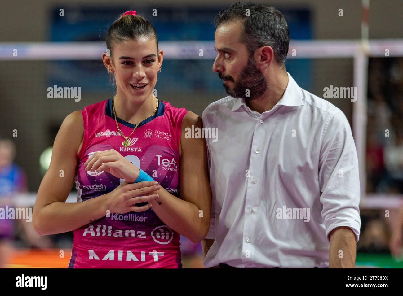 Head coach Marco Gaspari (Allianz VV Milano) with Alessia Orro (Allianz ...