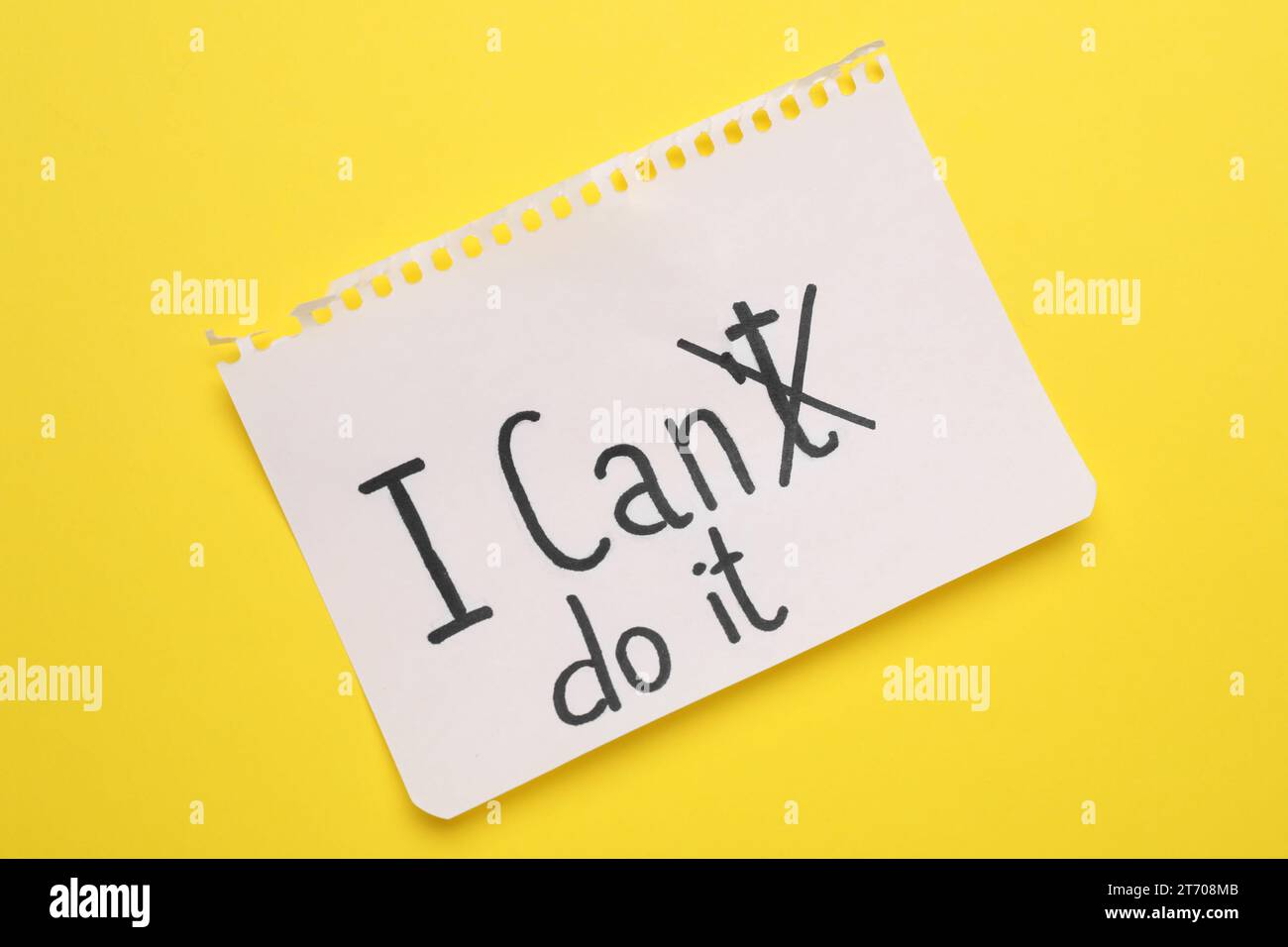 Motivation concept. Changing phrase from I Can't Do It into I Can Do It ...