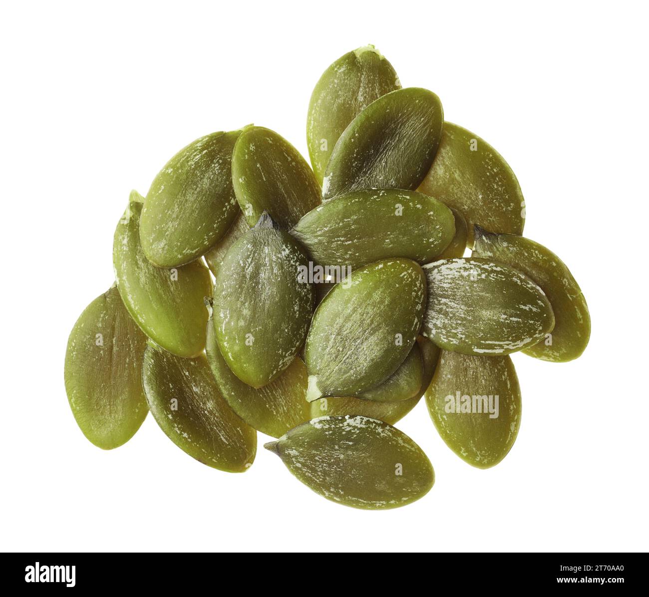 Pile of peeled pumpkin seeds isolated on white, top view Stock Photo ...