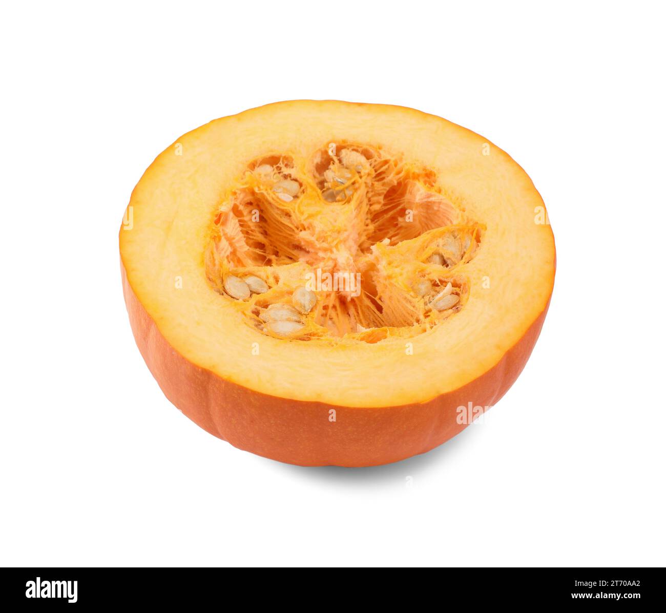 Half of fresh ripe pumpkin isolated on white Stock Photo - Alamy