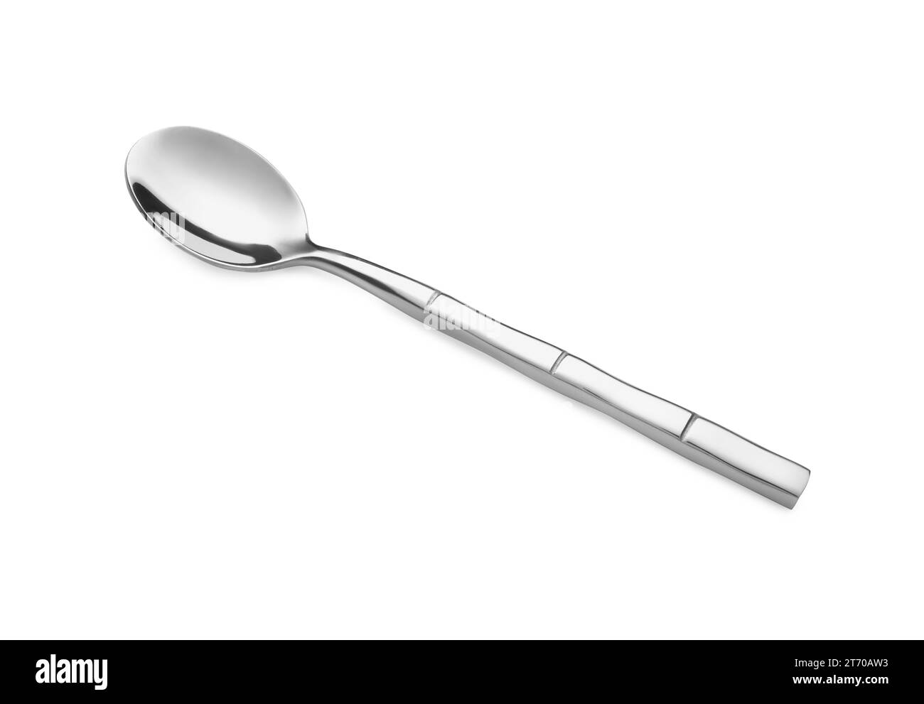 One clean shiny spoon isolated on white Stock Photo - Alamy