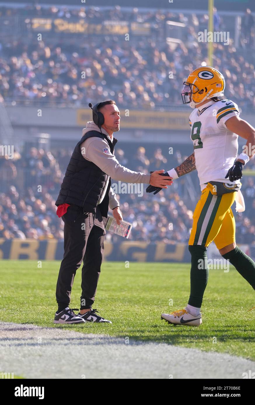 Pittsburgh, USA. NOV 12, 2023: Head Coach Matt LaFleur during the ...