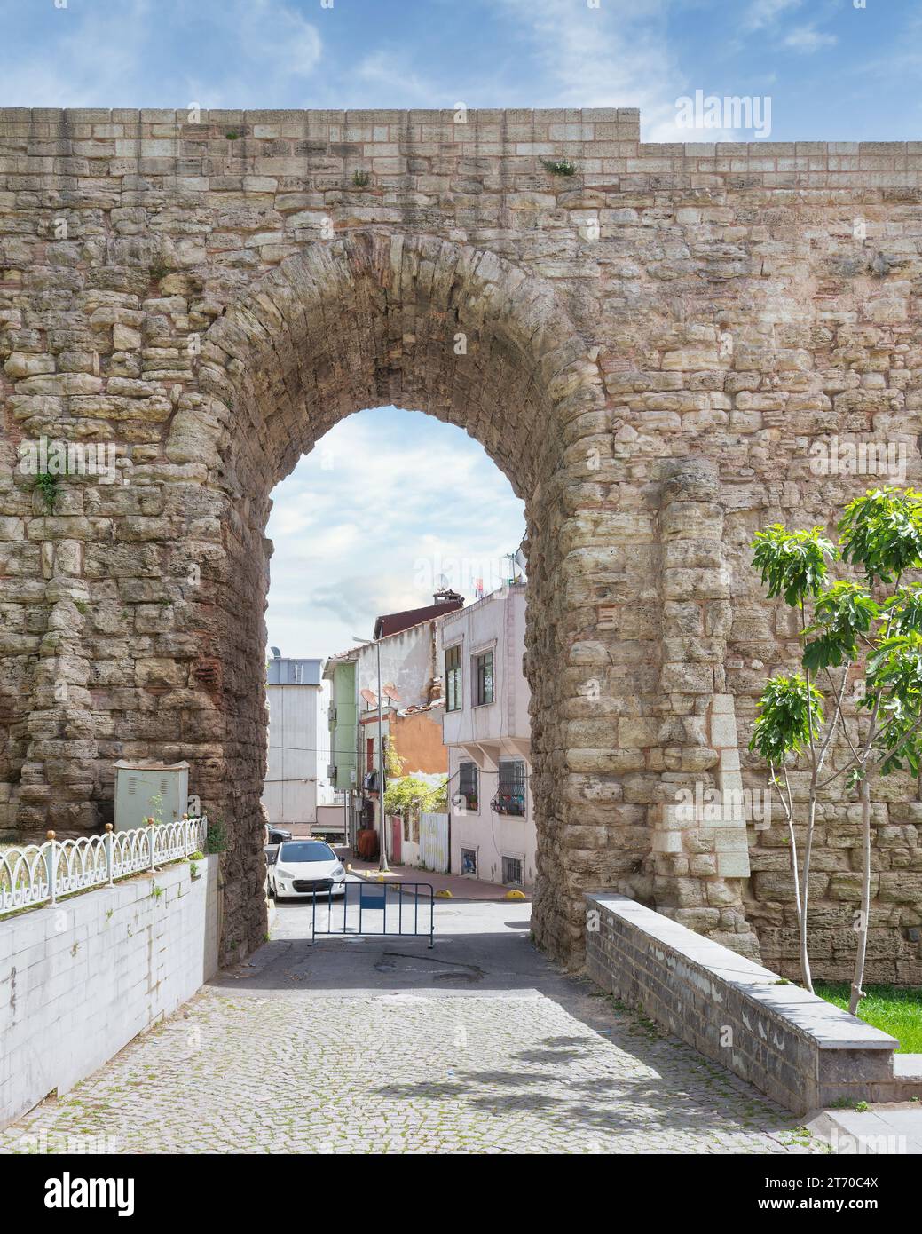 Majestic stone archway of the Valens Aqueduct, a Roman aqueduct, was ...