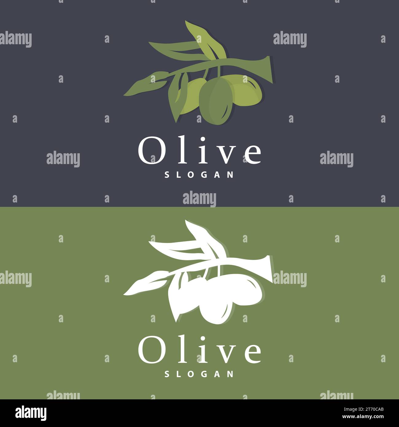 Olive Oil Logo, Olive Leaf Plant Herbal Garden Vector, Simple Elegant ...