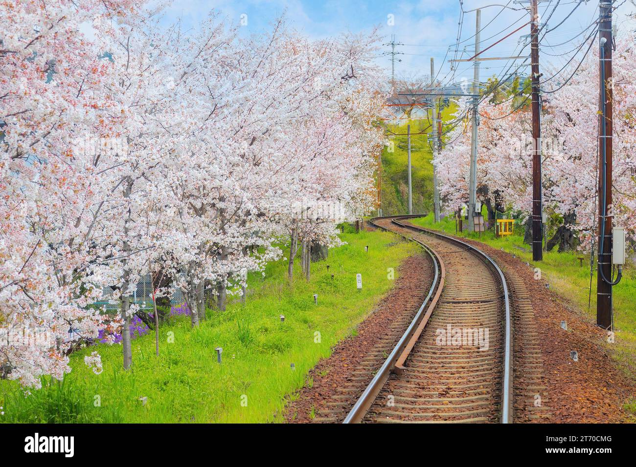 Kyoto, Japan - March 31 2023: Keifuku Tram is operated by Keifuku ...
