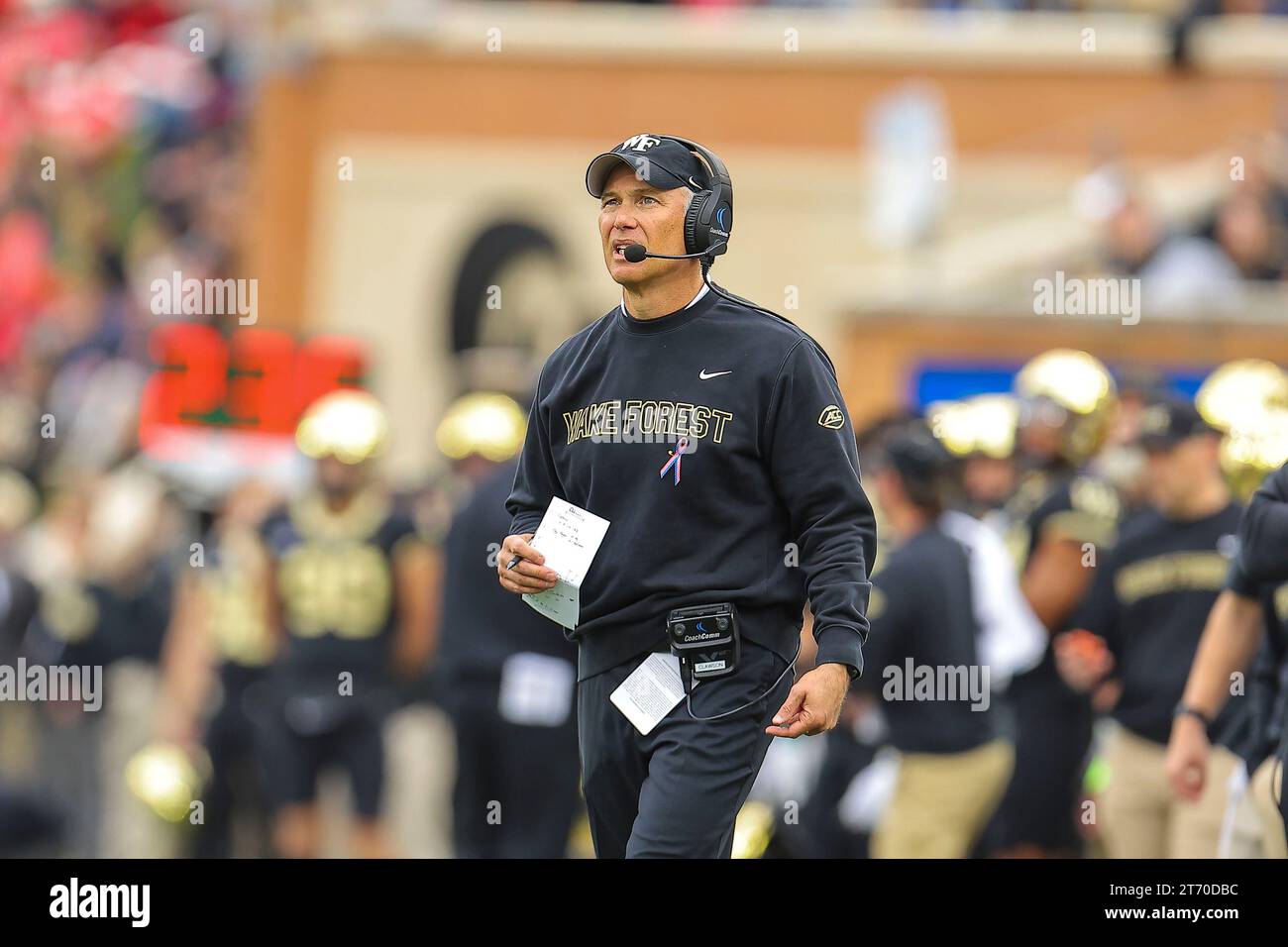 November 11,2023: Dave Clawson head football coach of Wake Forest. NCAA ...