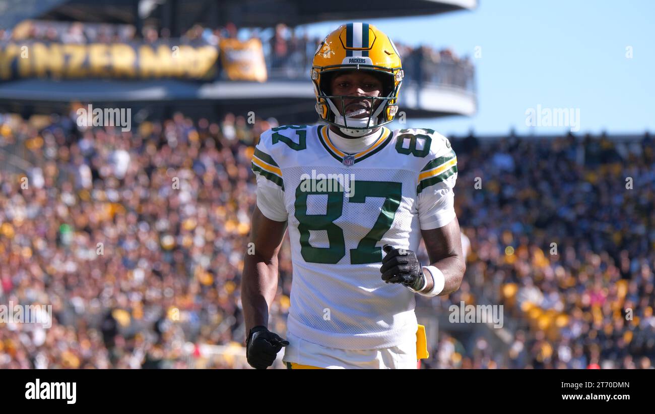 Pittsburgh, USA. NOV 12, 2023: Romeo Doubs #87 during the Pittsburgh ...