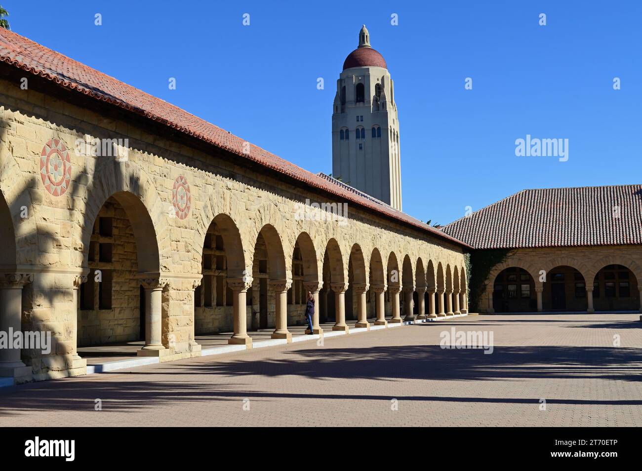 Stanford, California, USA. Archways add a beautiful architectural ...