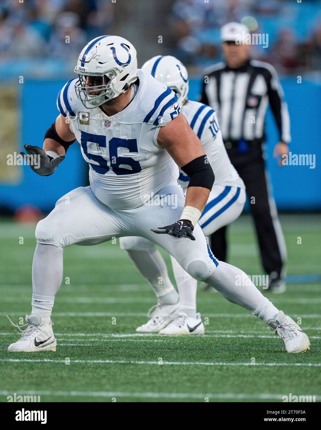 Indianapolis Colts guard Quenton Nelson (56) plays against the Carolina ...