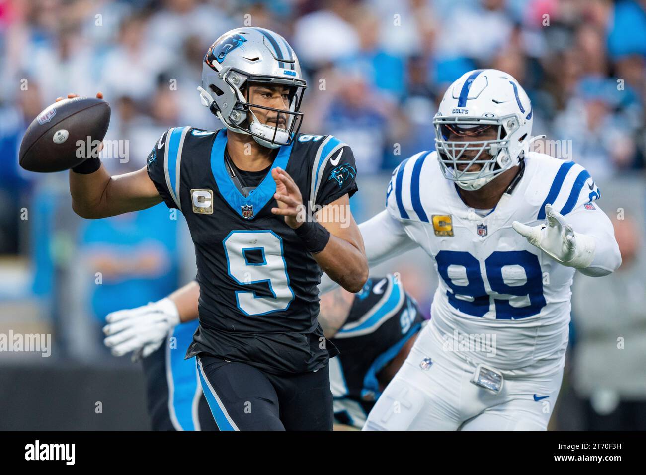 Indianapolis Colts defensive tackle DeForest Buckner (99) pressures ...