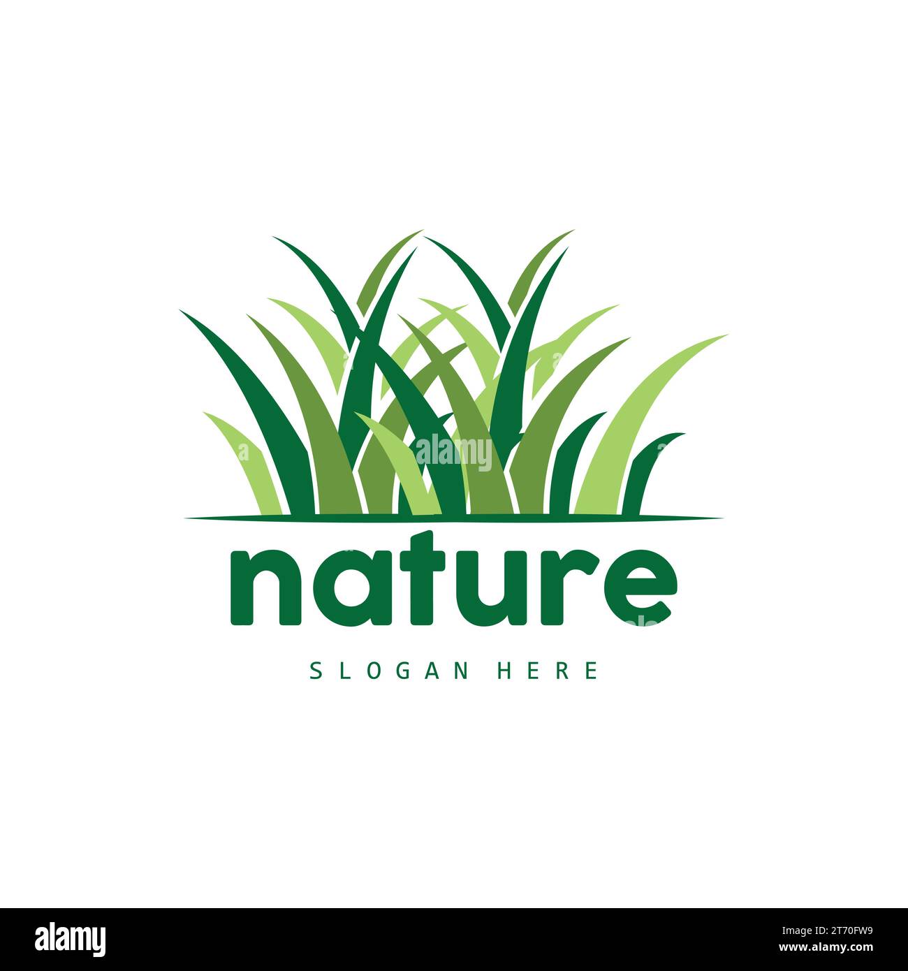 Green Grass Logo, Nature Plant Vector, Agriculture Leaf Simple Design ...