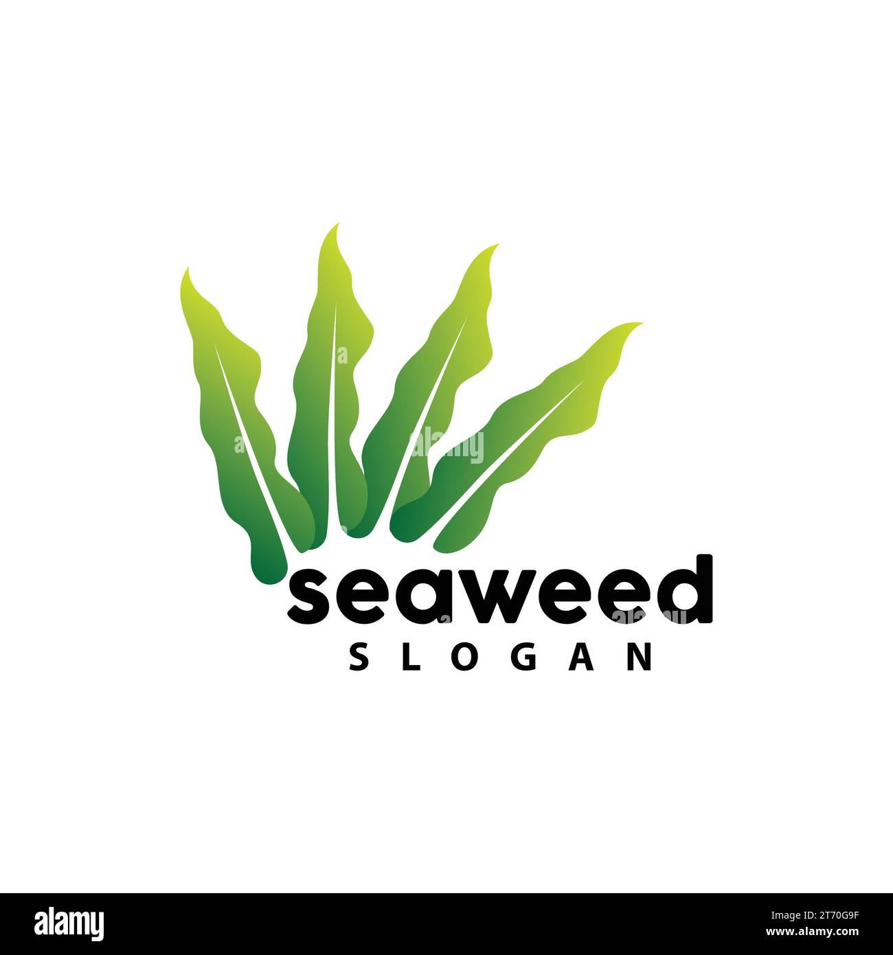 Seaweed Logo, Underwater Plant Vector, Simple Leaf Design, Illustration ...