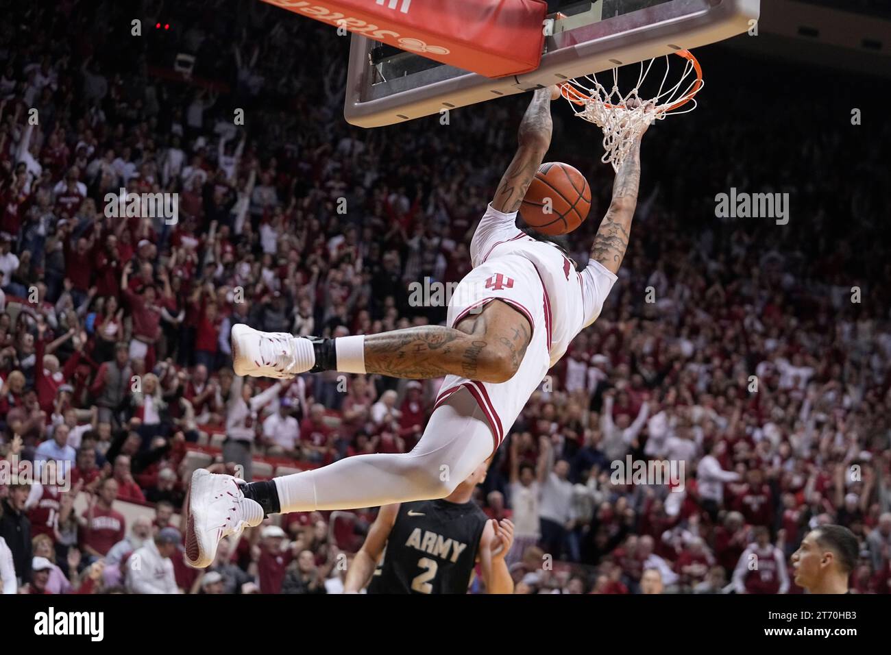 Indiana's Kel'el Ware dunks during the second half of an NCAA college ...