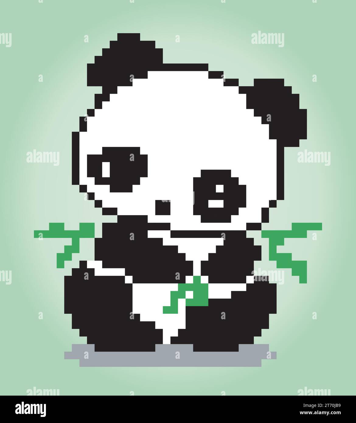 8 bit pixels panda. Animals for game assets and cross stitch patterns ...