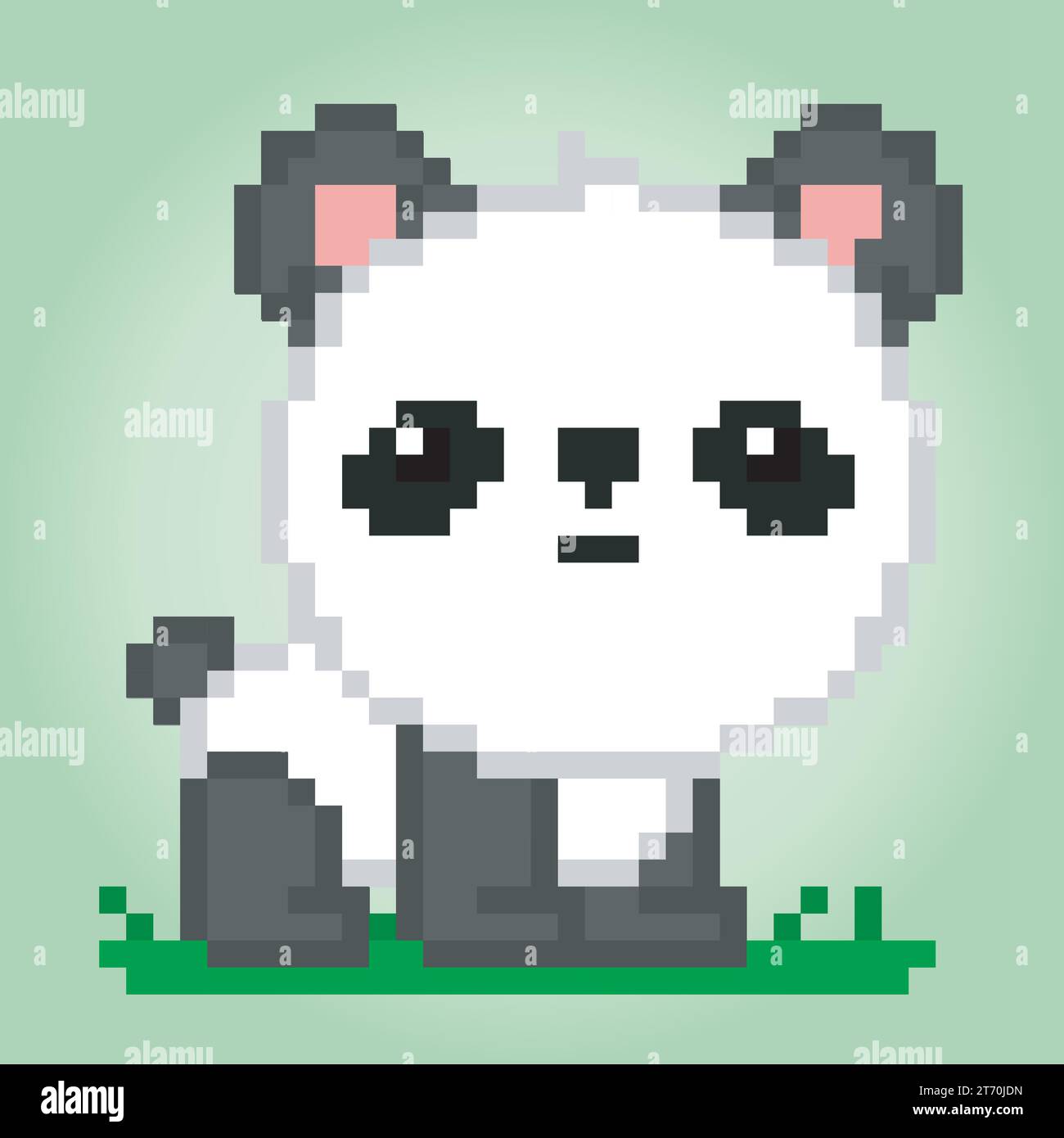 8 bit pixels panda. Animals for game assets and cross stitch patterns ...