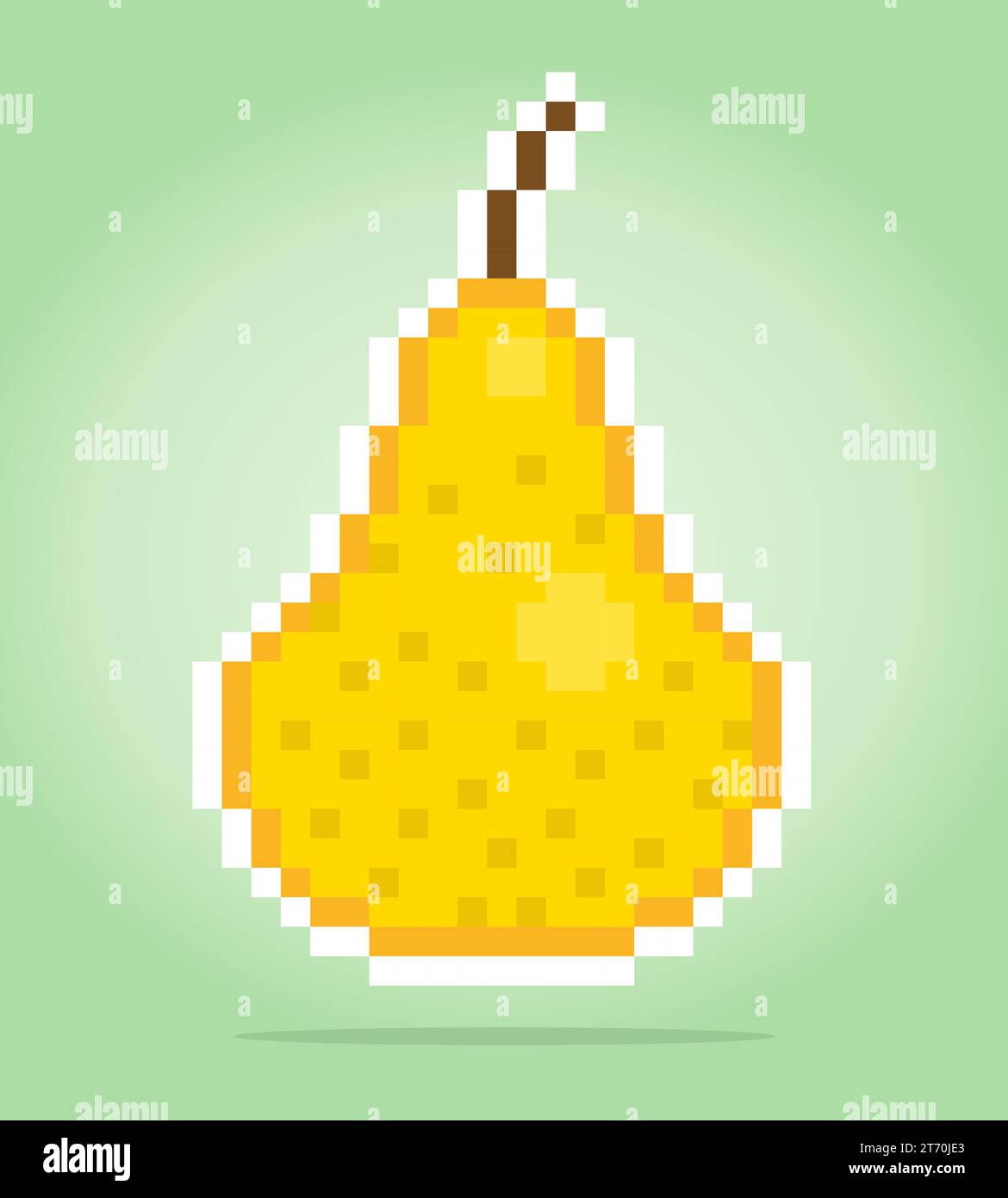 8 bit Pixel art pear fruit. Fruit pixels for game assets in vector ...