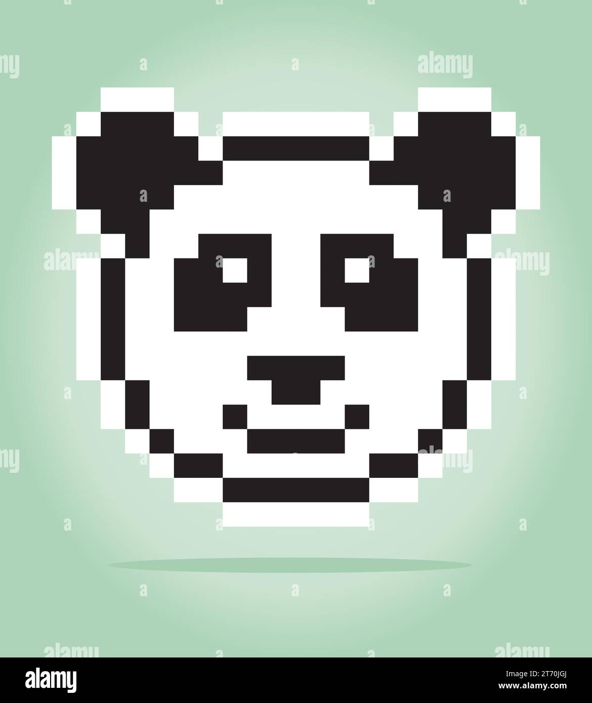 8 bits of panda face pixels. Animals for game assets and cross stitch ...