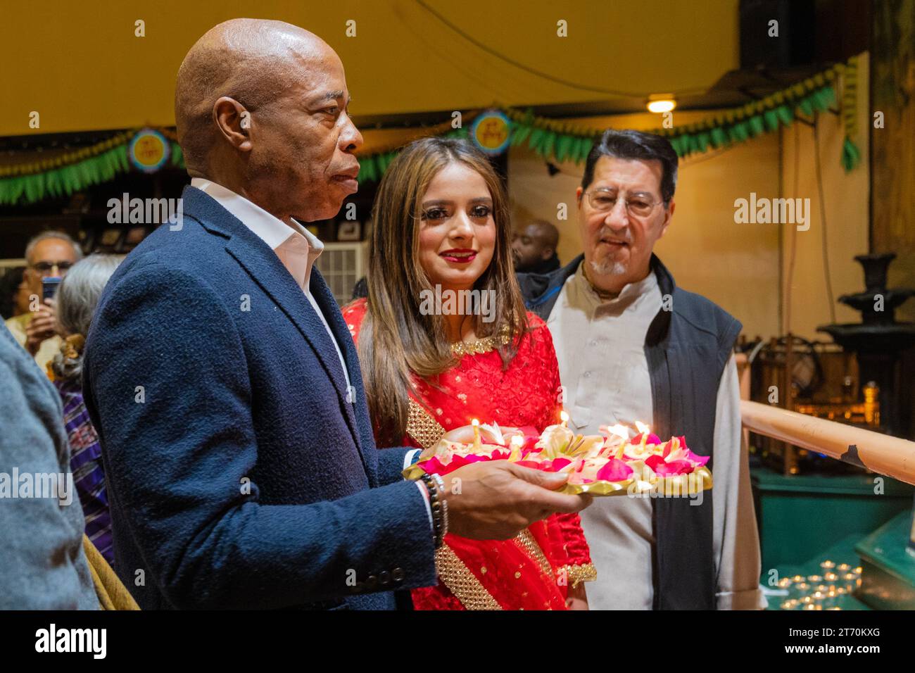 Mayor Eric Adams attends Diwali celebration at Hare Krishna Center in ...