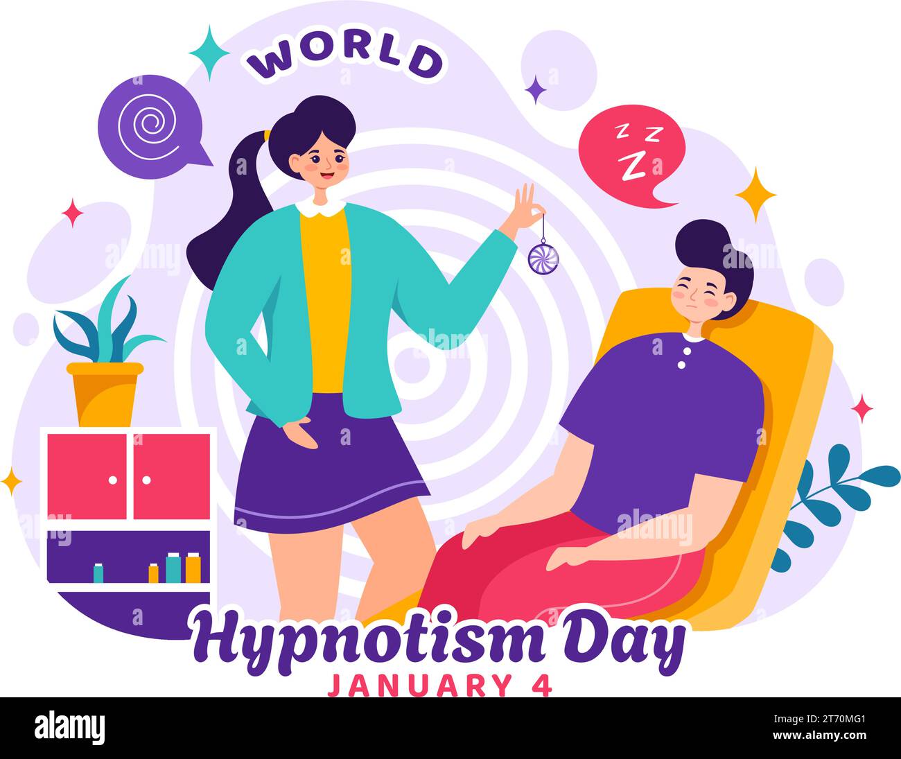 World hypnotism day with black and white spiral hi-res stock ...