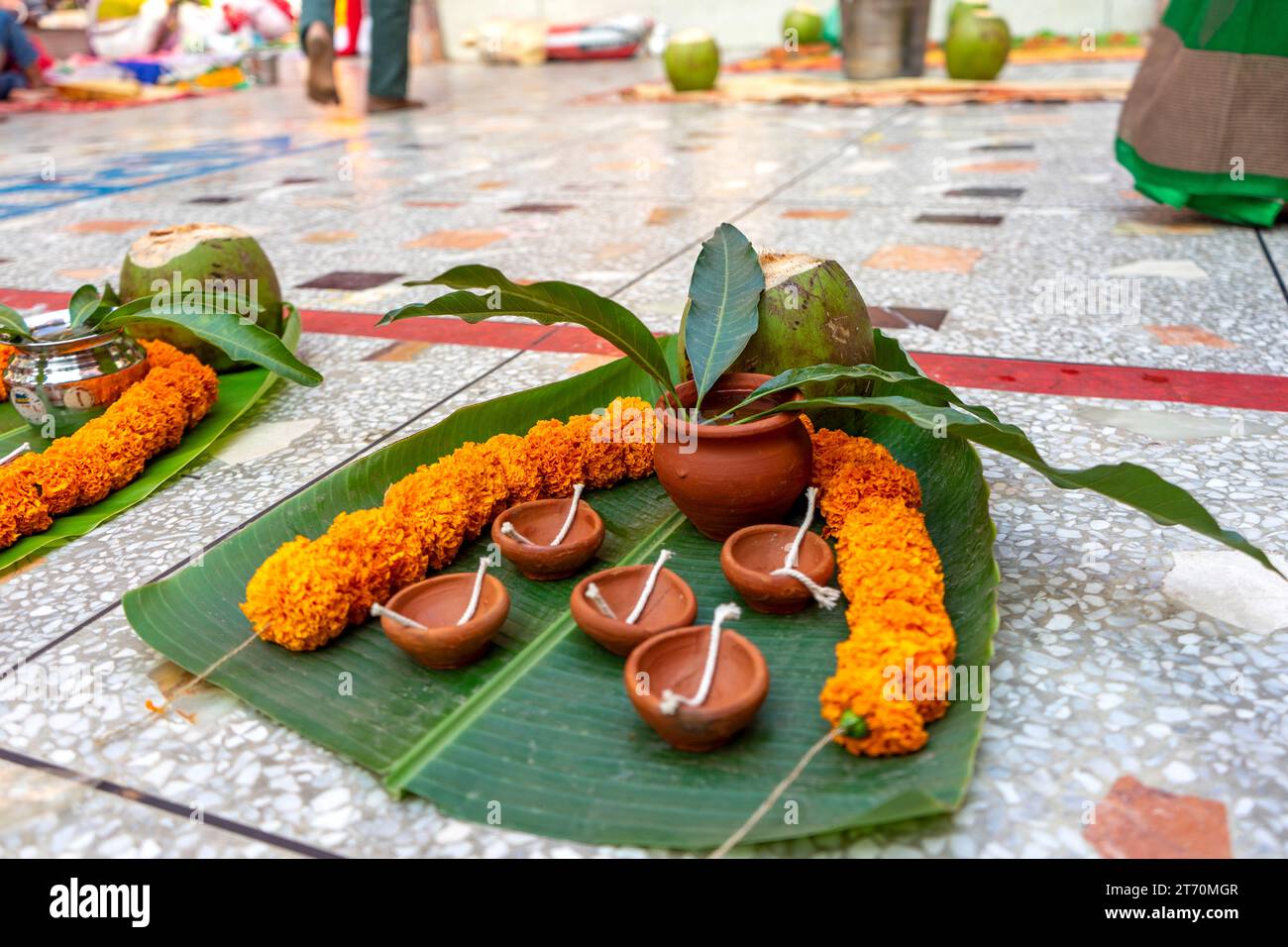 Diwali festival or dipaboli prodip. Hindu religious Festival. Flower ...