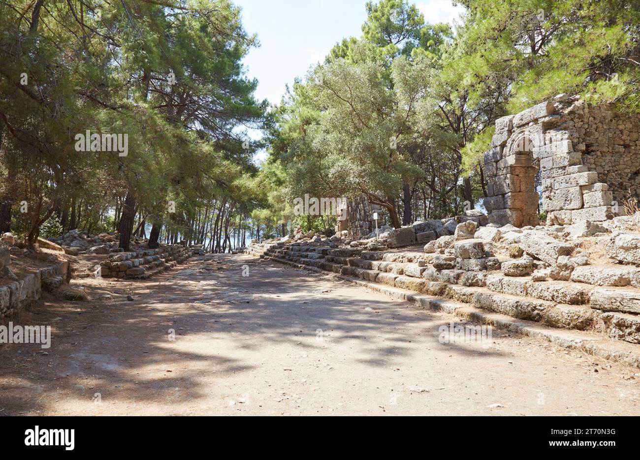 The seaside ruins of Phaselis in Antalya Province, Turkey Stock Photo ...