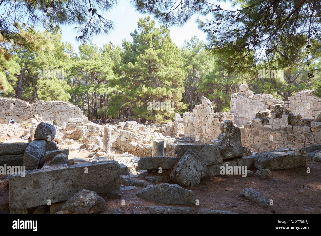 The seaside ruins of Phaselis in Antalya Province, Turkey Stock Photo ...