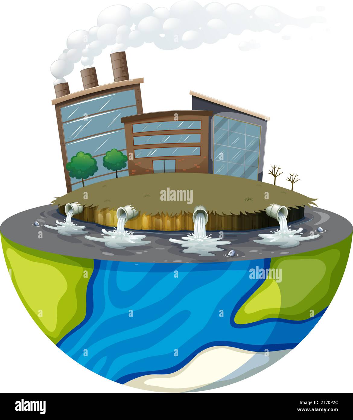 A vector cartoon illustration depicting the iconic Earth suffering from ...